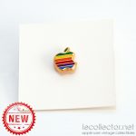 Apple computer enamel cloisonné 6 colors new unused vintage lapel pin.