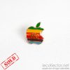 Vintage 1983 Apple IIe, legendary computer rainbow 6 colors lapel pin.